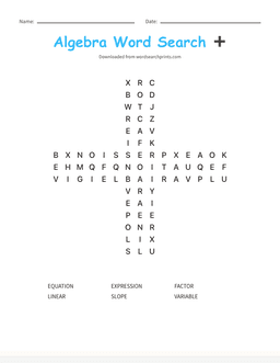 Math Word Search Puzzles | Word Search