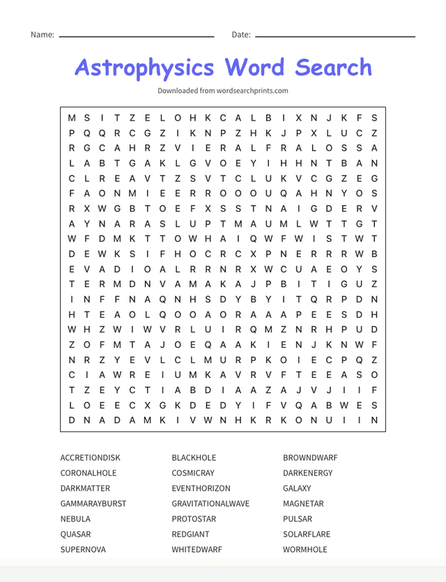 Planets Word Search Puzzles | Word Search