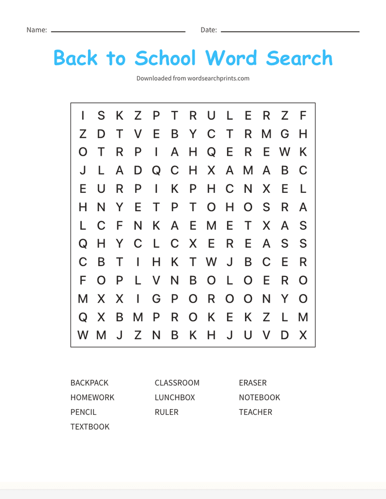 Elementary Word Search Puzzles | Word Search