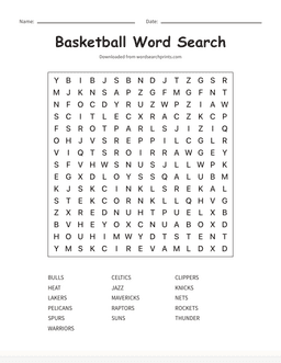 Basketball Word Search Puzzles | Word Search