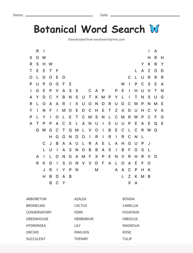 Garden Word Search Puzzles | Word Search