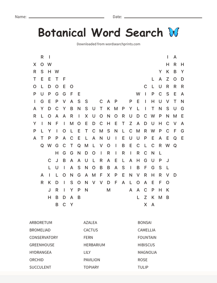 Plant Word Search Puzzles | Word Search