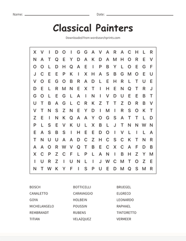 Poetry Word Search Puzzles | Word Search