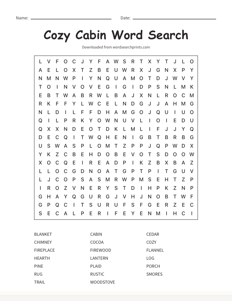 Snow Word Search Puzzles | Word Search