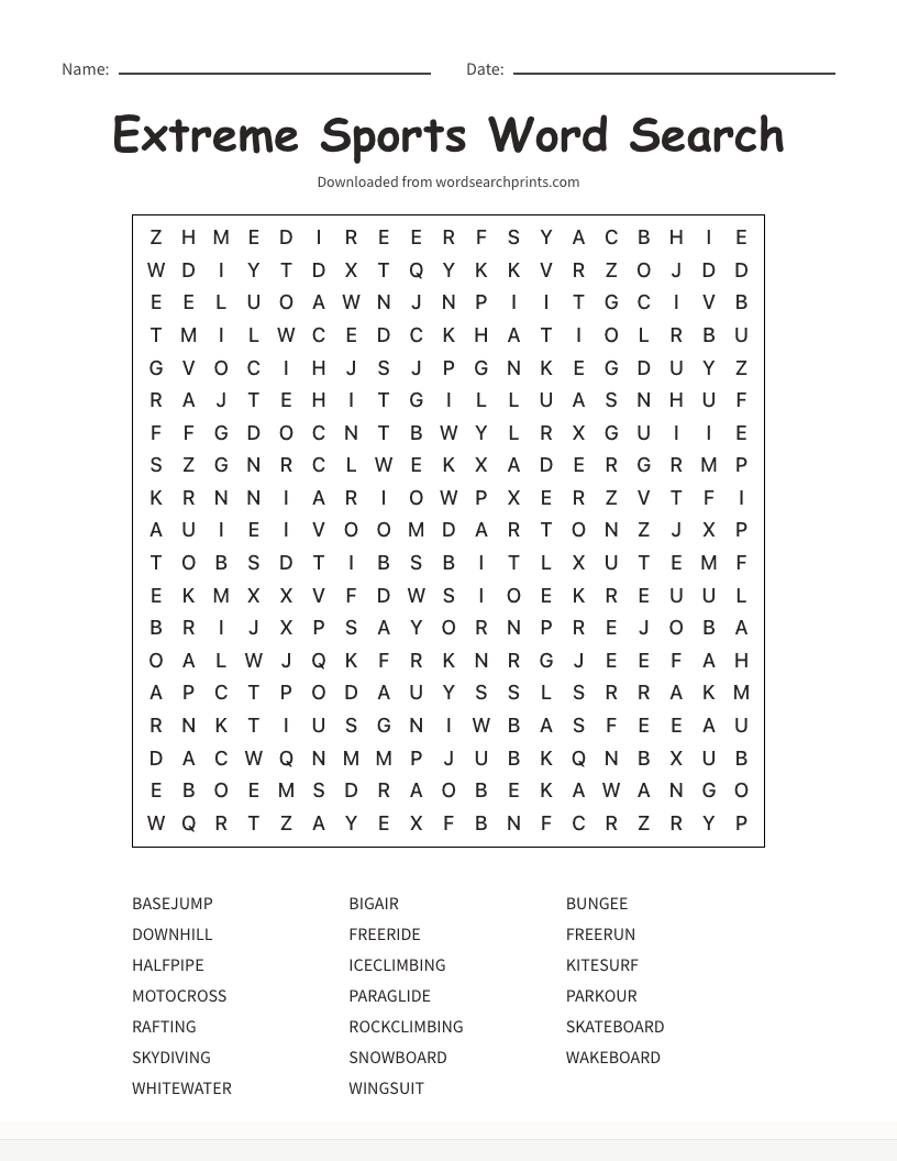 Olympic Sports Word Search Puzzles | Word Search