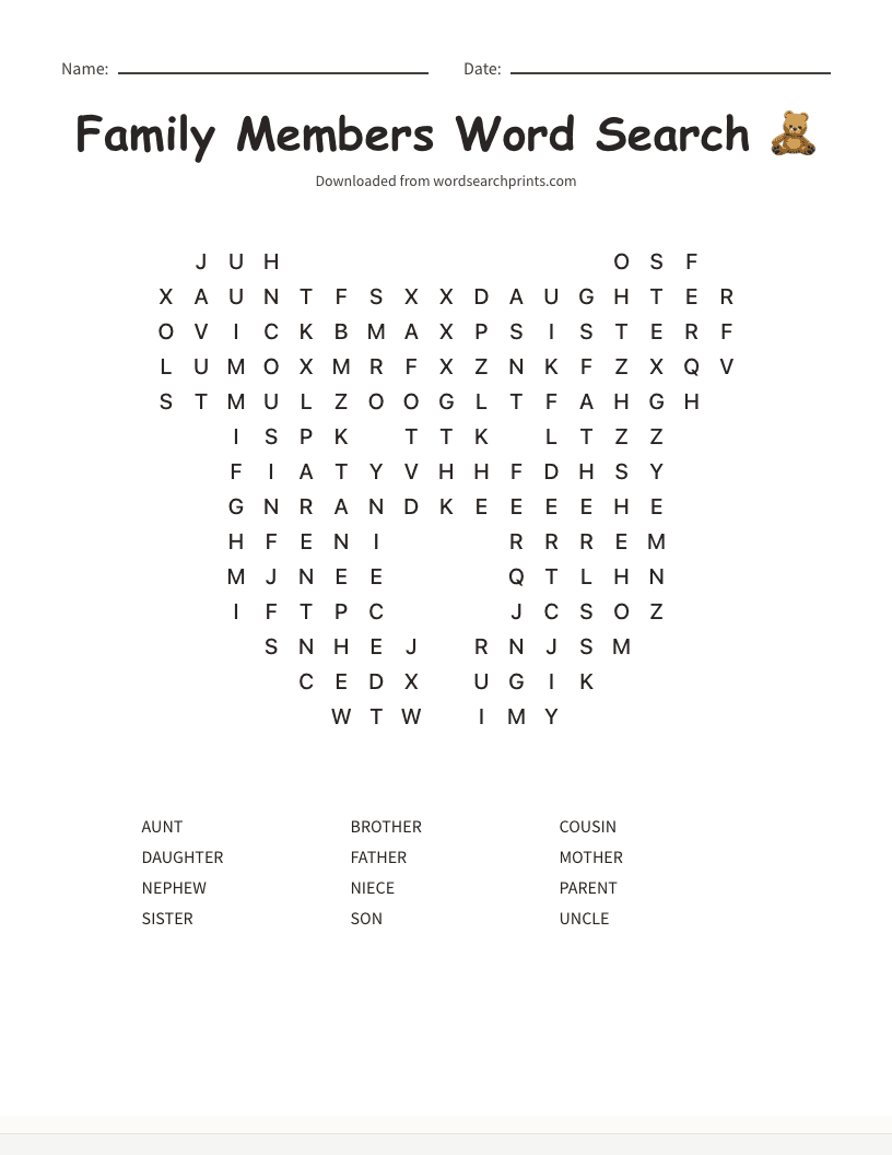 Kindergarten Word Search Puzzles | Word Search