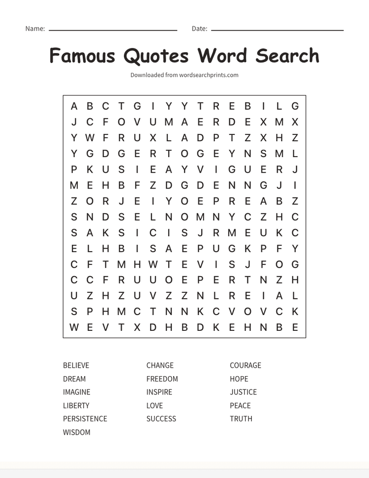 Medium Word Search Puzzles | Word Search