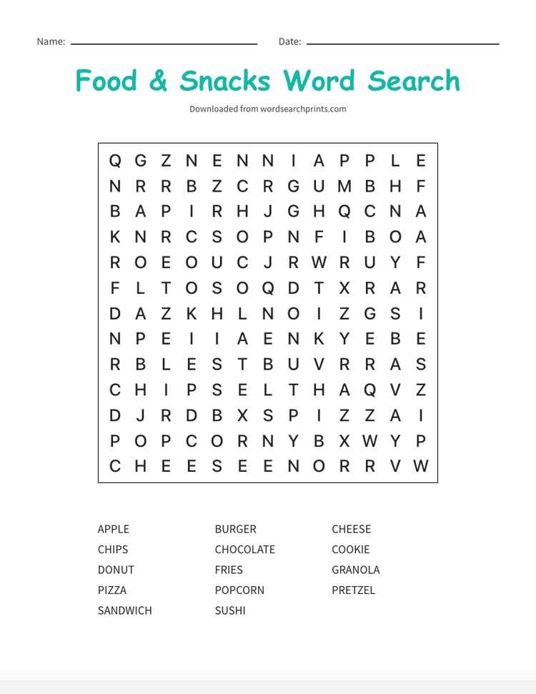 Fruits Word Search Puzzles | Word Search