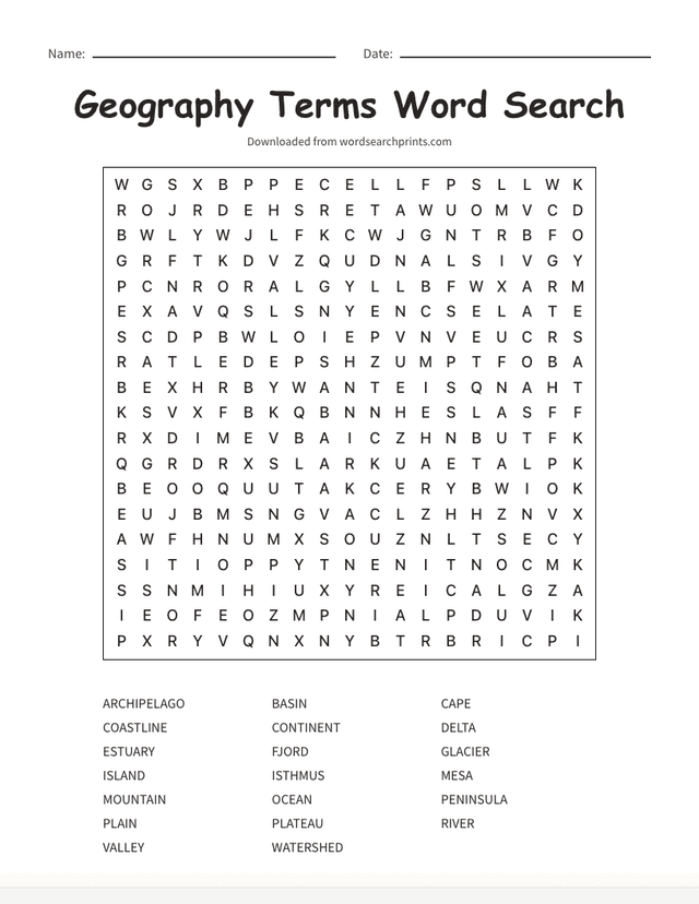 Countries Word Search Puzzles | Word Search