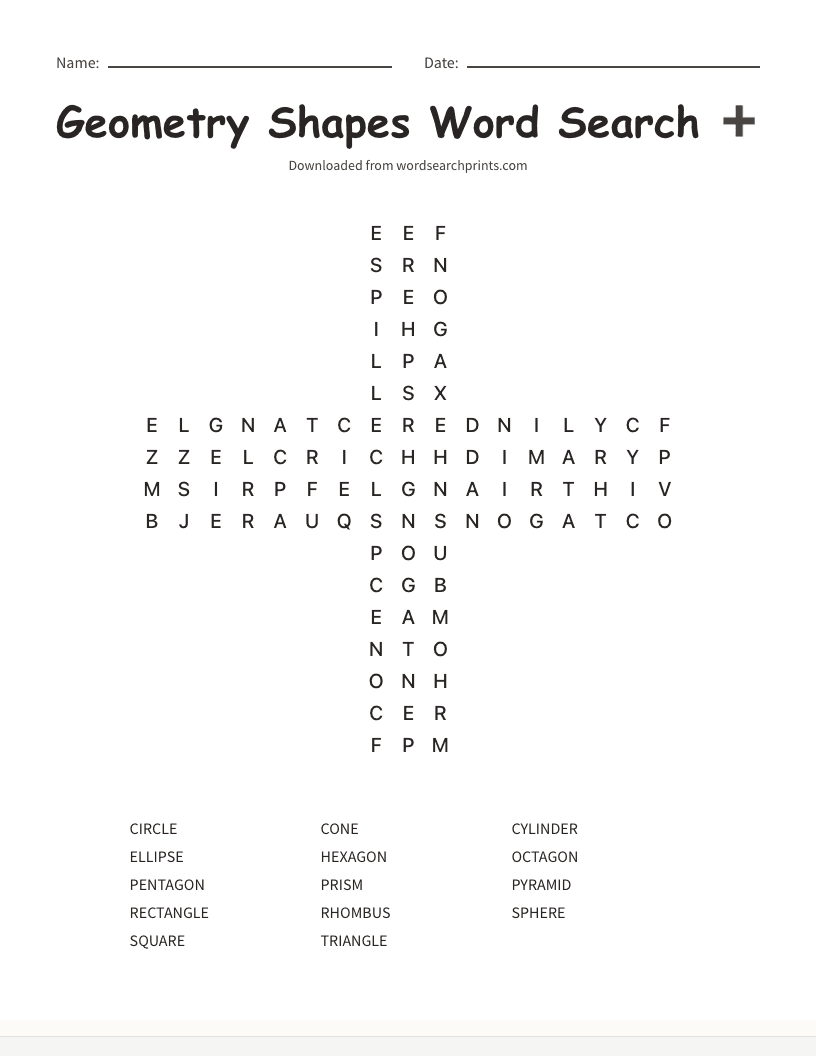 Geometry Word Search Puzzles | Word Search