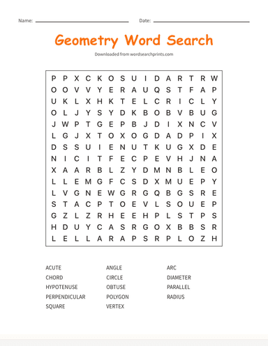 Math Word Search Puzzles | Word Search