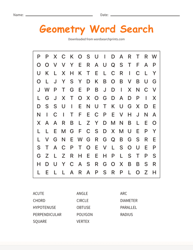 Math Word Search Puzzles | Word Search
