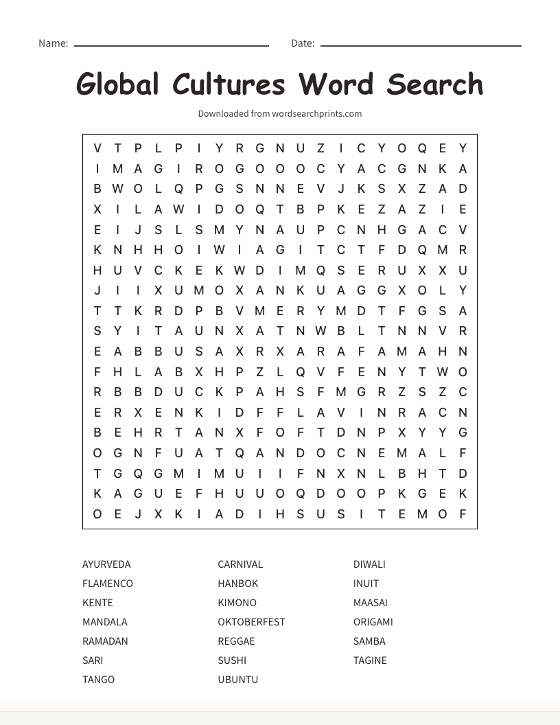 Historical Events Word Search Puzzles | Word Search