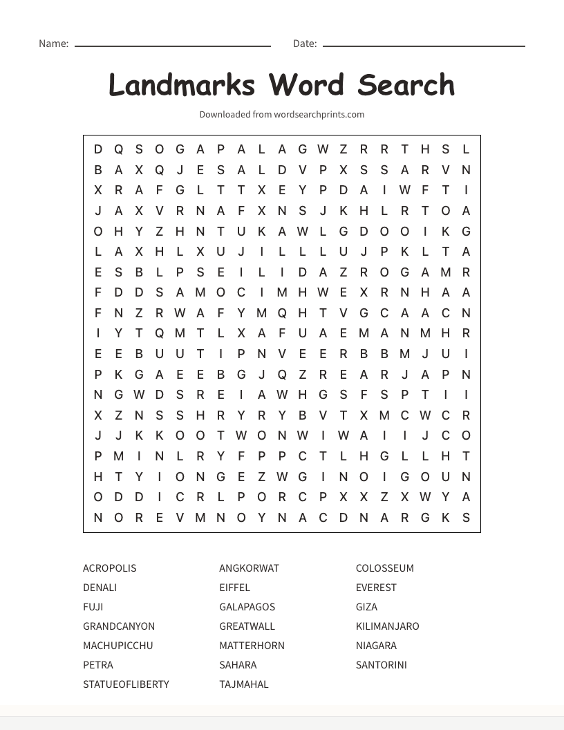 Social Studies Word Search Puzzles | Word Search