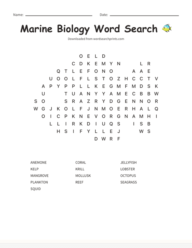 Biology Word Search Puzzles | Word Search