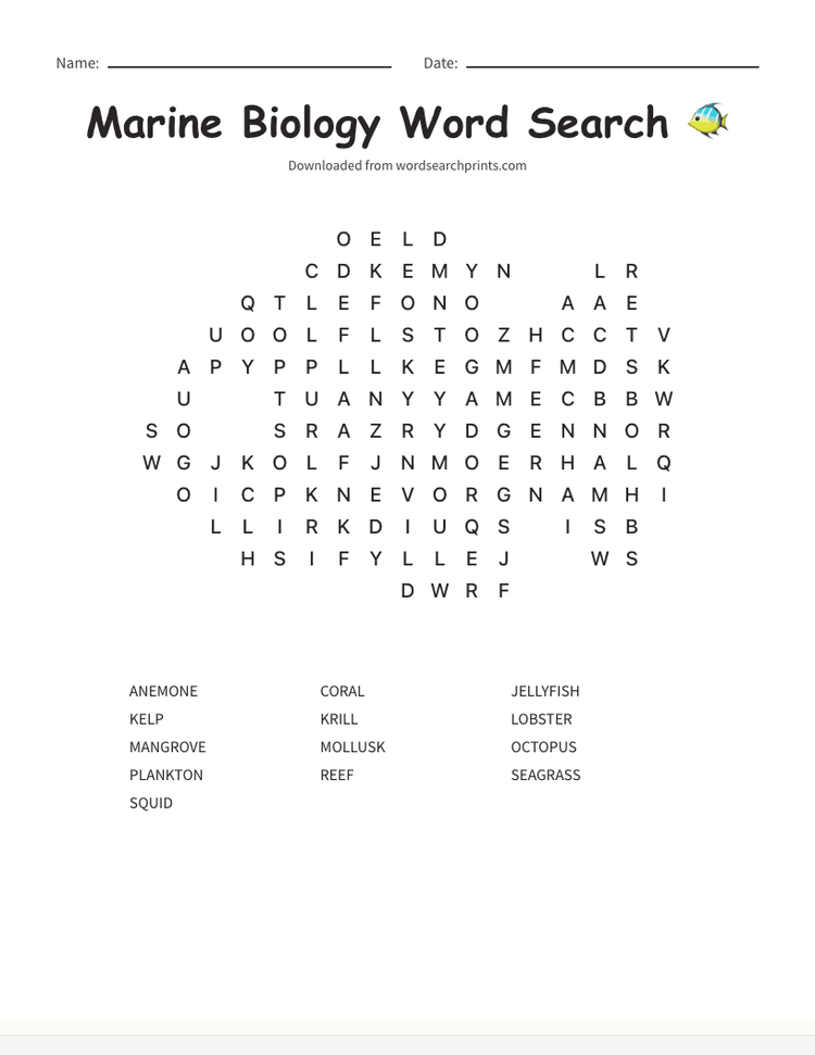 Biology Word Search Puzzles | Word Search