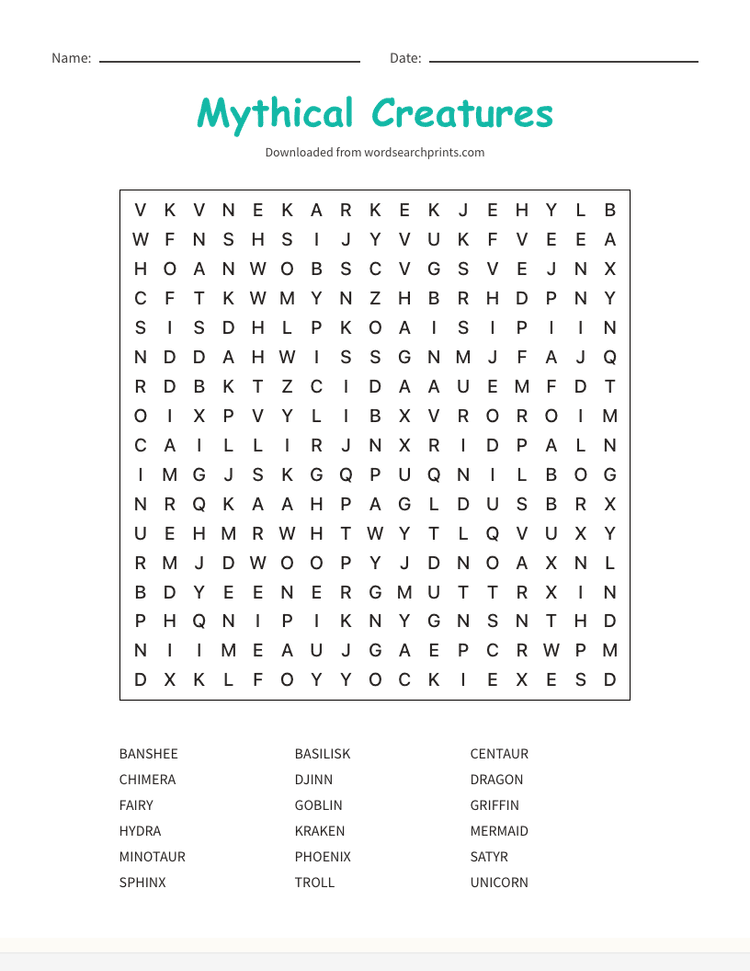 Medium Word Search Puzzles | Word Search
