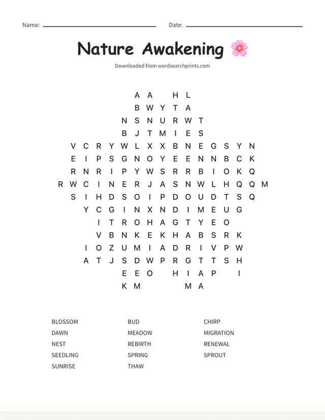 Nature Word Search Puzzles | Word Search
