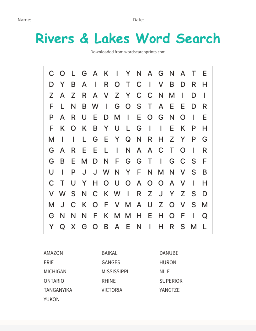 Geography Word Search Puzzles | Word Search