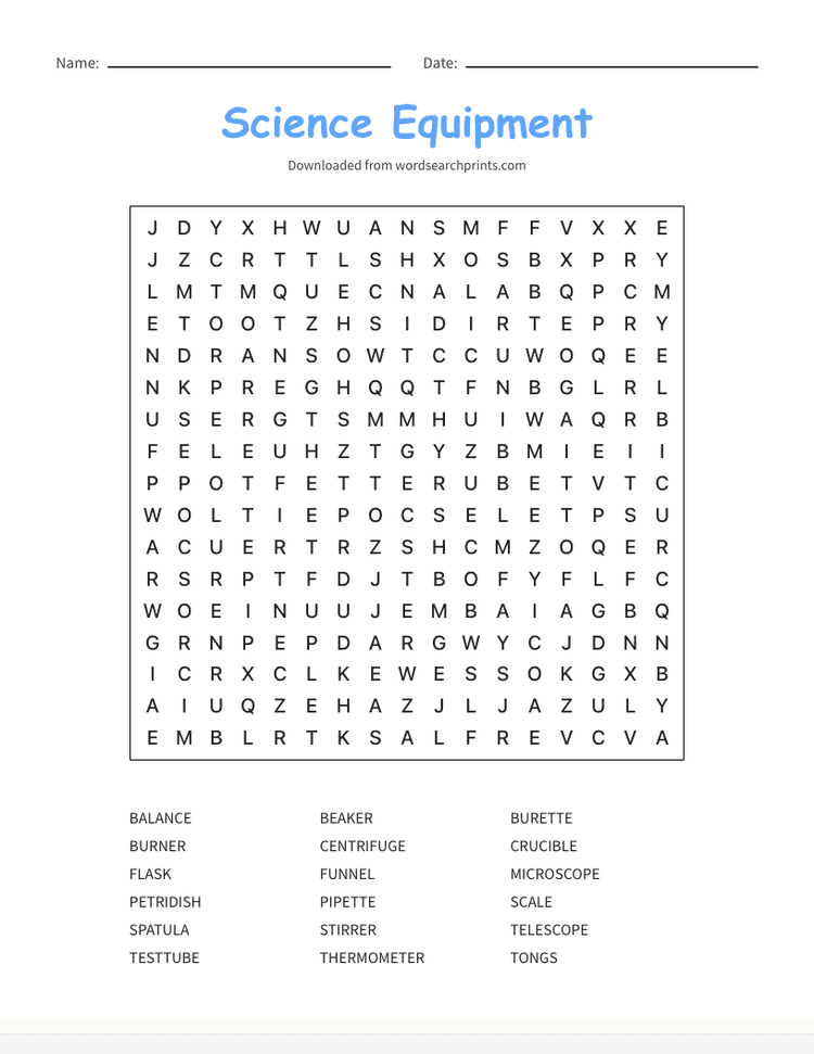 Chemistry Word Search Puzzles | Word Search