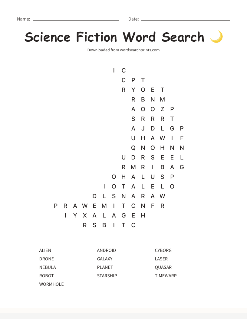 Space Word Search Puzzles | Word Search
