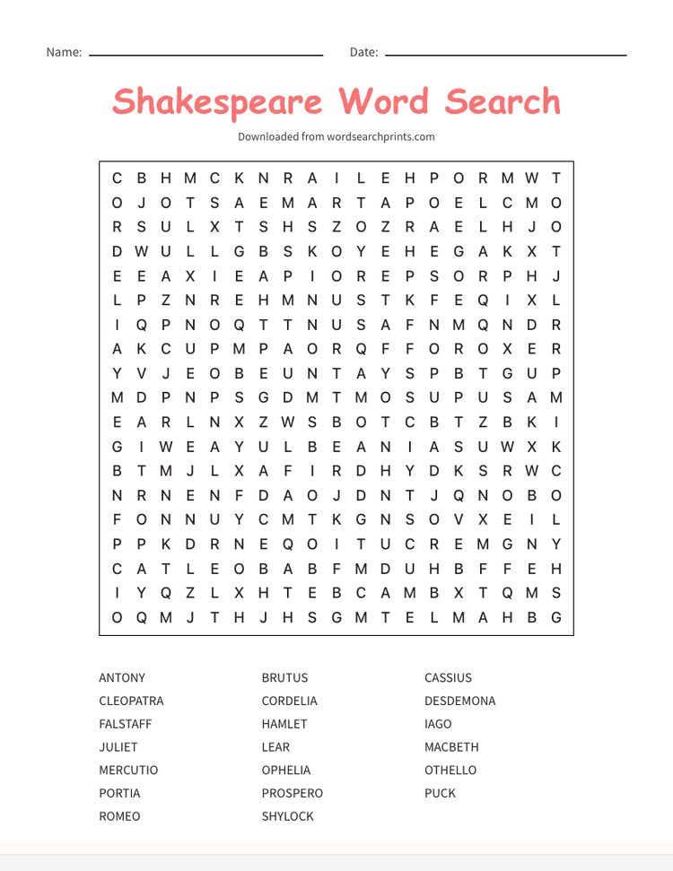 High School Word Search Puzzles | Word Search