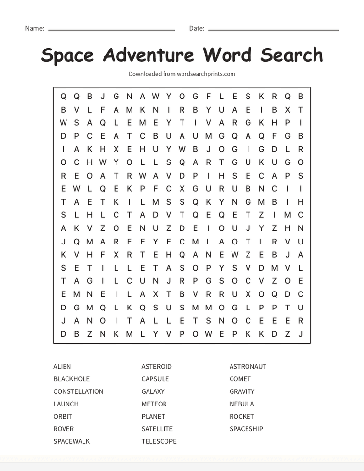 Astronomy Word Search Puzzles | Word Search