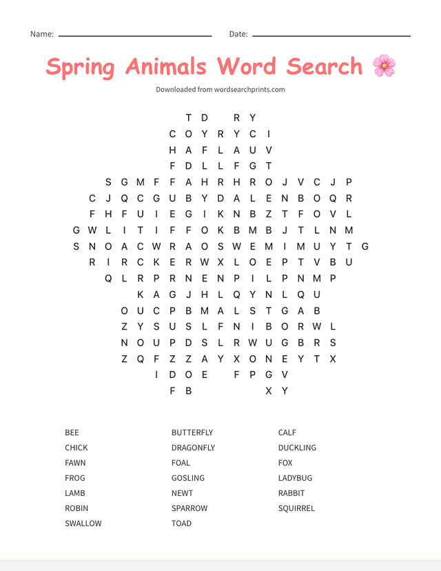 Animals Word Search Puzzles | Word Search