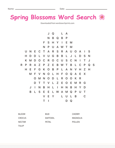 Flowers Word Search Puzzles | Word Search