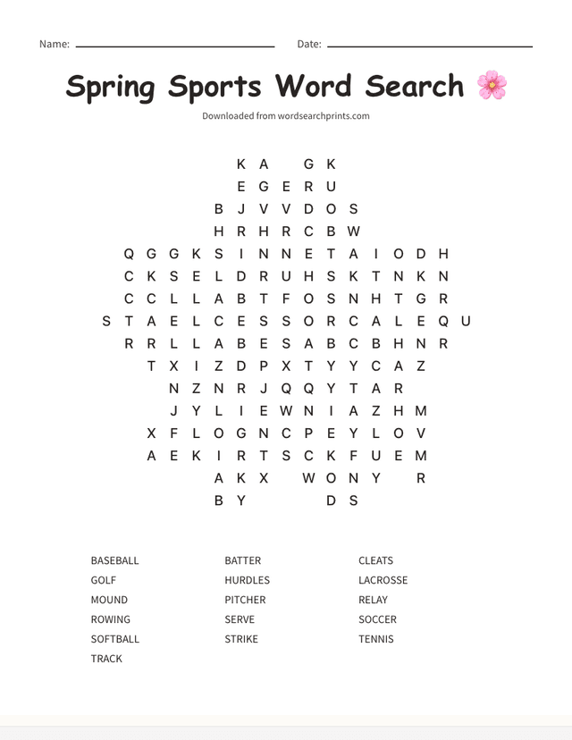 Spring Word Search Puzzles | Word Search