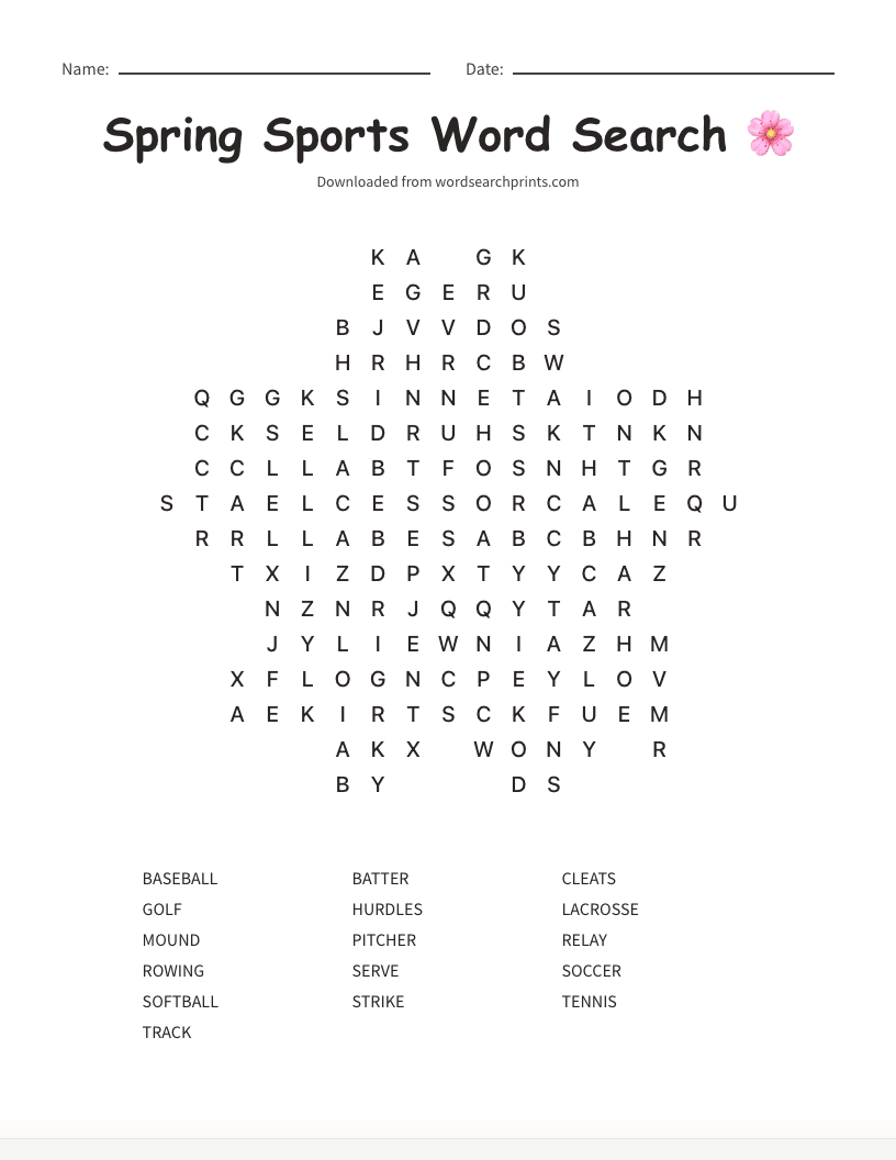 Spring Word Search Puzzles | Word Search