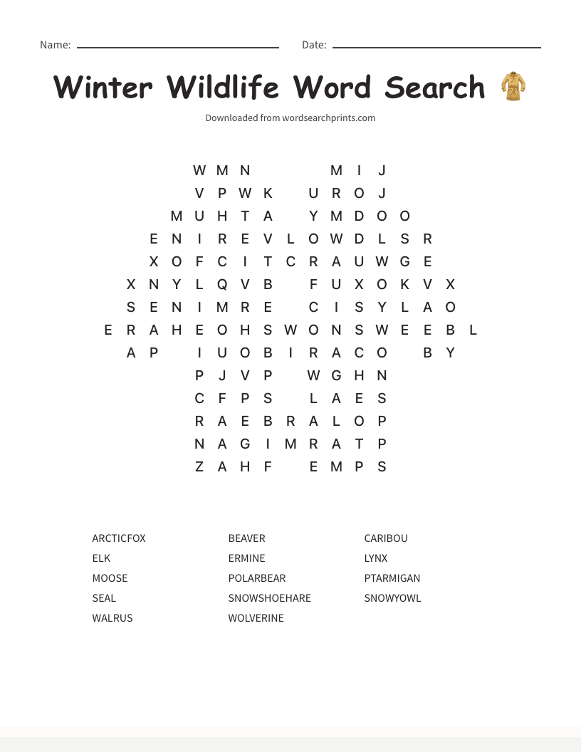 Wildlife Word Search Puzzles | Word Search