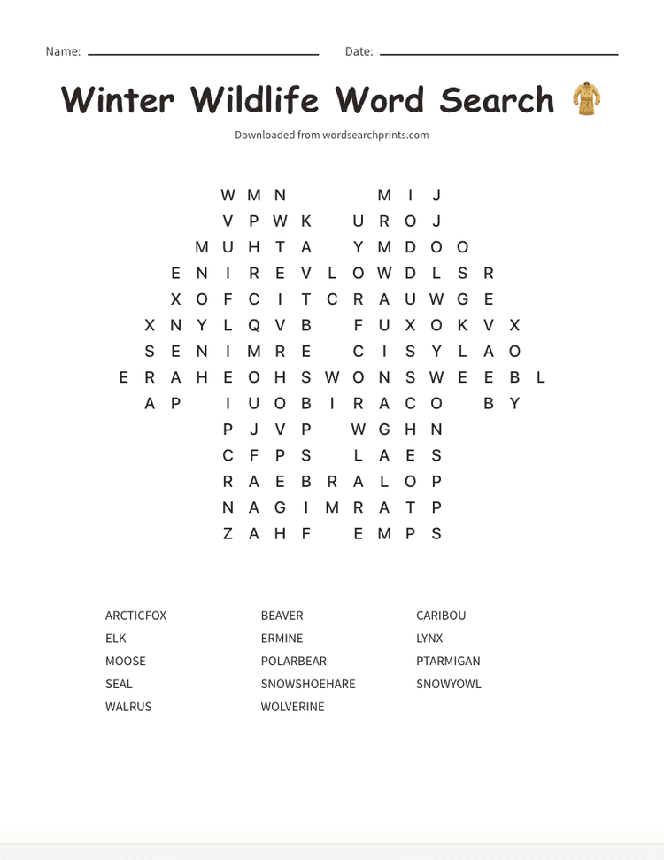 Winter Word Search Puzzles | Word Search