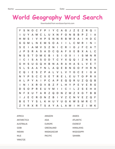 Capital Cities Word Search Puzzles | Word Search