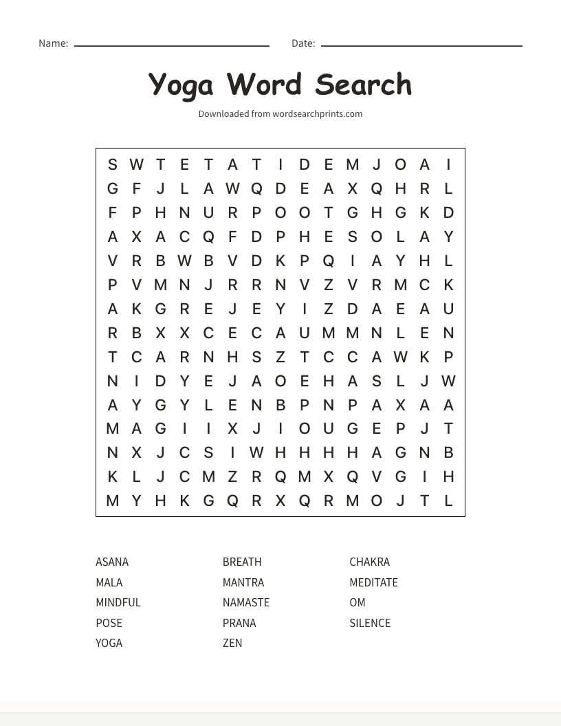 PE Word Search Puzzles | Word Search